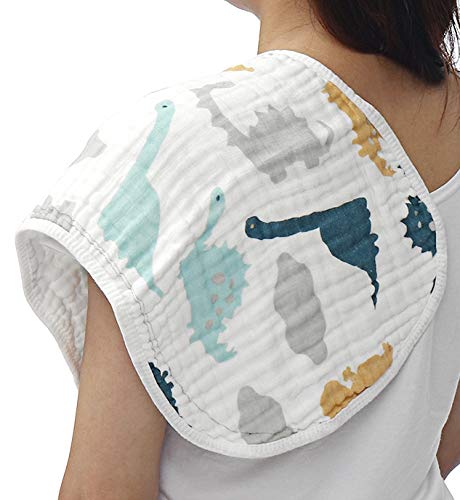 ShoppeWatch Muslin Burp Cloths Baby Burping Bibs 100% Organic Cotton 5-Pack Large 6 Layers Thick Soft Absorbent Cloth Spit Up Dribble Towels Rags for Newborns & Babies Unisex Shower Gift BB20