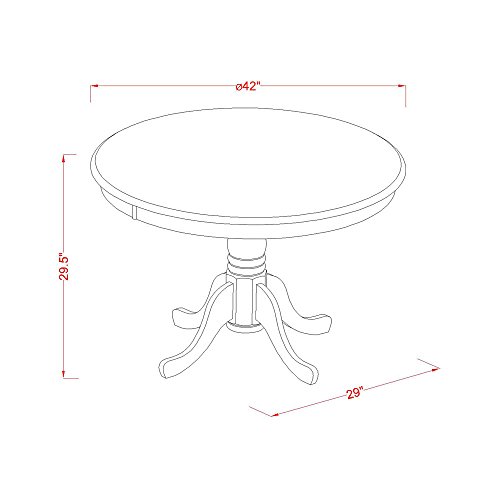 East West Furniture Dining Table, 42x42 Inch, Mahogany