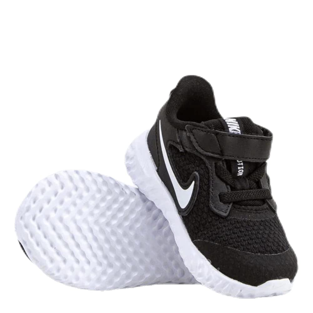 Nike Baby Boys Revolution 5 Toddler Velcro Running Shoe, Black/White-Anthracite, 5 Infant