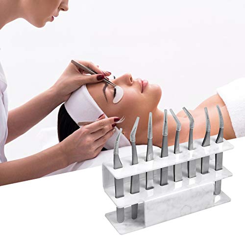 Fenshine 8 Holes Tweezers Stand Holder Acrylic Tweezers Display Storage Tweezers Shelf Holder for Eyelash Extensions Supplies Accessories Tools