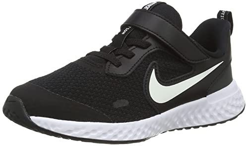 Nike Baby Revolution 5 Velcro Running Shoe, Black/White-Anthracite, 7C Regular US Toddler