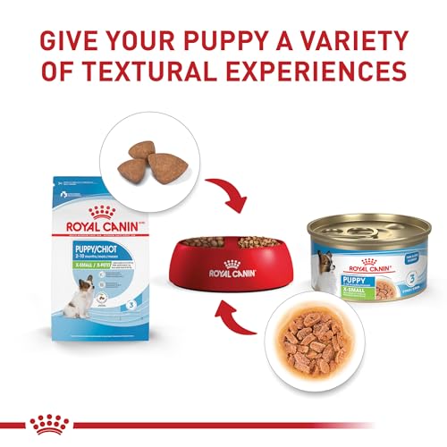 Royal Canin Size Health Nutrition X-Small Puppy Thin Slices in Gravy Wet Dog Food, 3 oz can 12-Pack