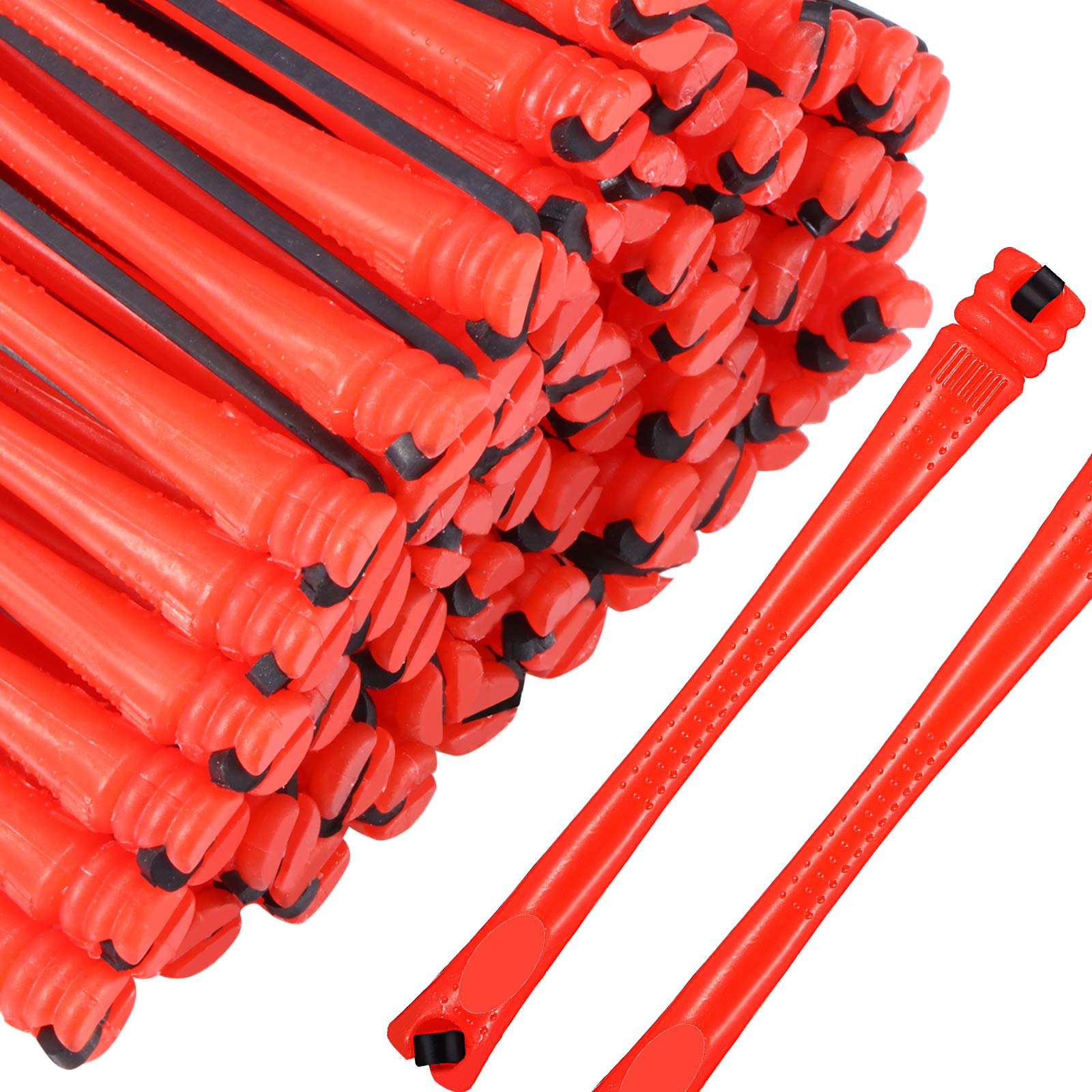 WILLBOND 60 Pcs Perm Rods Natural Long Short Hair Perm Rods with Elastic Rubber Band Non Slip Plastic Perming Cold Wave Kit for Women Hairdressing Styling Tool(0.2 Inch,Red)
