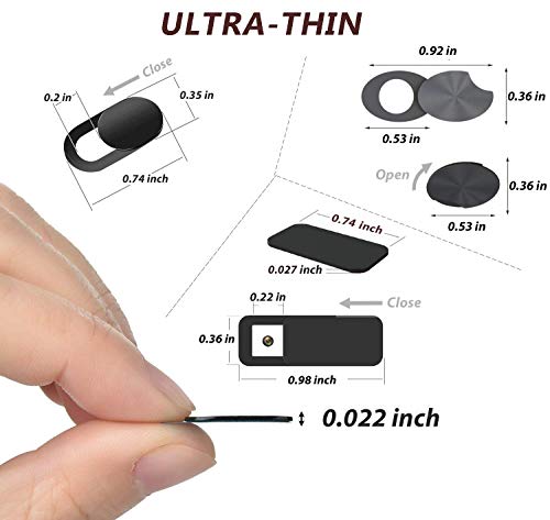 Deal4You - Webcam Cover Slide, Ultra Thin Camera Blocker for Laptop, Pc, Computer, Phone, Tablet, Protect Your Privacy (Pack 6-3 Shapes)