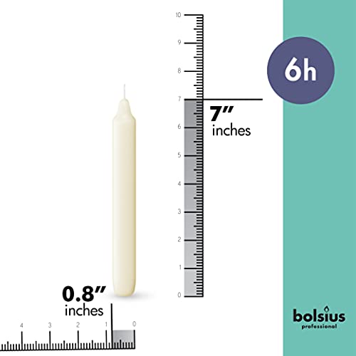 BOLSIUS Ivory Household Candles Bulk Pack 45 Count - Unscented Dripless 7 Inch Dinner Candlesticks - 6+ Hours Burn Time - Premium European Quality - Consistent Smokeless Flame - 100% Cotton Wick