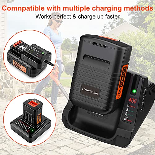 40 Volt MAX 2.0Ah Lithium Battery Replacement for Black and Decker 40V Battery,Compatible with All Power 40V Black and Decker Power+ Tools