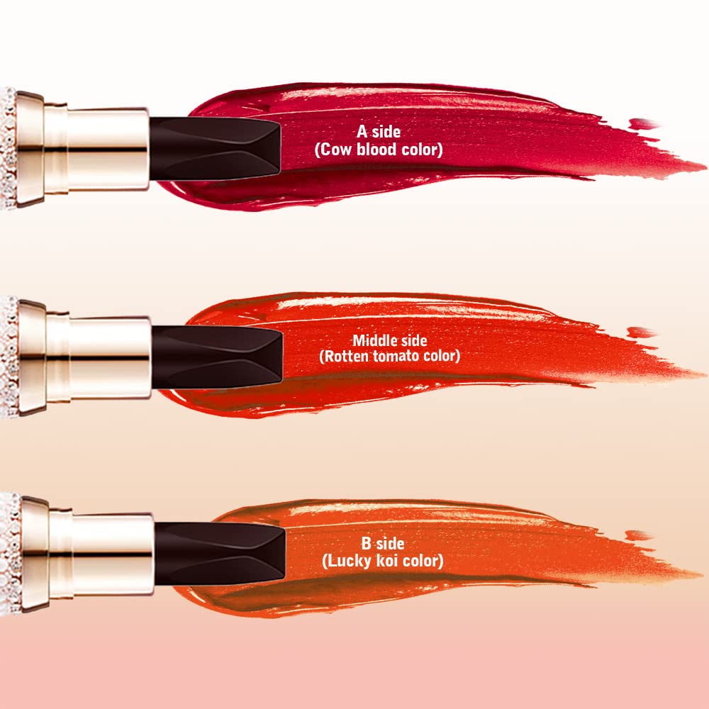 KAIQIKAIXI Waterproof Makeup Lipstick Moisturizer Smooth Lip Stick One Lipstick Three Colors 3 Colors in 1 Velvet Texture Moisturizing Three-color Lipstick Velvet Matte Long Lasting
