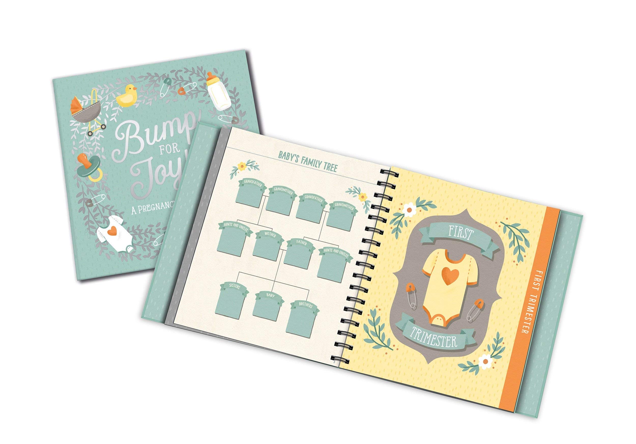Studio Oh! Guided Pregnancy Journal Bump for Joy - 9" x 9" Bundled with Baby's First Years Guided Journal Bundle of Joy - 9" x 9"