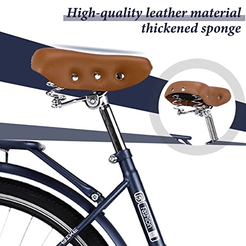 26-Inch Women's Bikes Beach Cruiser Single Speed Bicycle Sturdy & Durable Cruising Bike Seat Height Adjustable Suitable for All Terrain