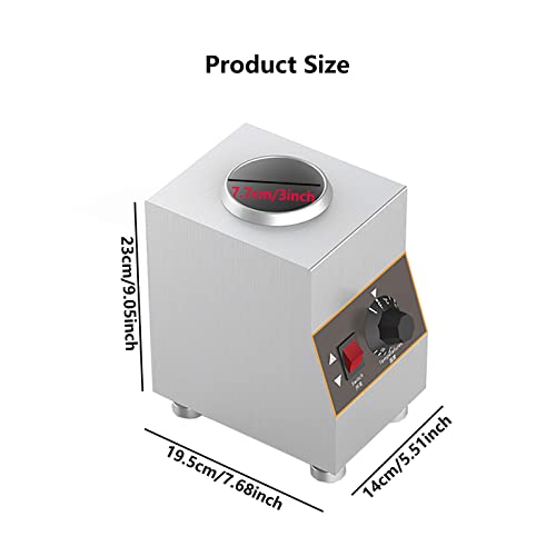 Commercial Food Sauce Warmer, 30~85℃ Temp Adjustable Cheese Warmer with 650ml Sauce Bottle, Electric Chocolate Jam Warmer for Hot Fudge Cheese Caramel