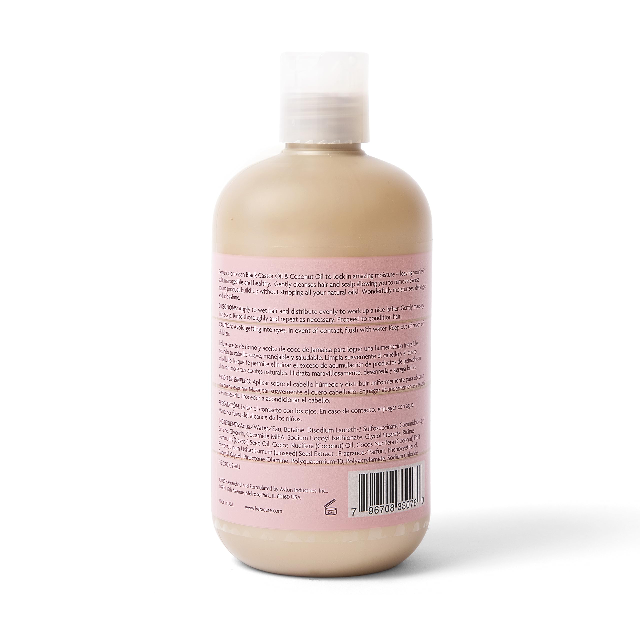 KeraCare CurlEssence Coconut Shampoo - With Jamaican Black Castor Oil and Coconut Oil - For Curly Hair - Ease Combing & Detangling - Sulfate, Silicone, and Paraben Free - 12 oz