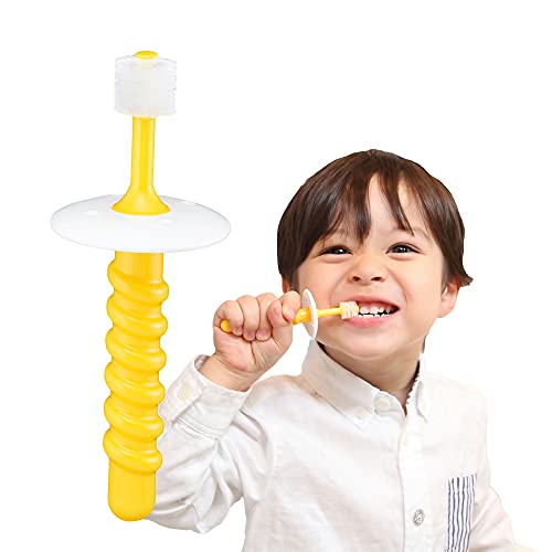 Perfect for Early Brushers Safety Plate Equipped! for Infant and Toddler up to 3 Years of Age, Completely Soft, Gentle, and Painless! Feel Great All-New 360-degree Toothbrush Baby Plus Made in Japan