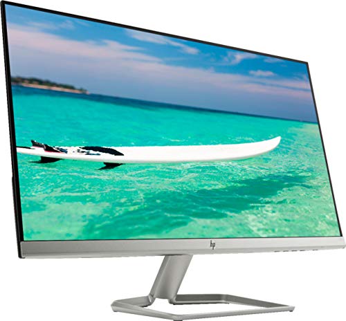 hp 27” Full HD 1080p IPS LED Ultra-Slim Monitor, AMD FreeSync, HDMI & VGA Ports, Natural Silver, + Nly 4K HDMI Cable Bundle