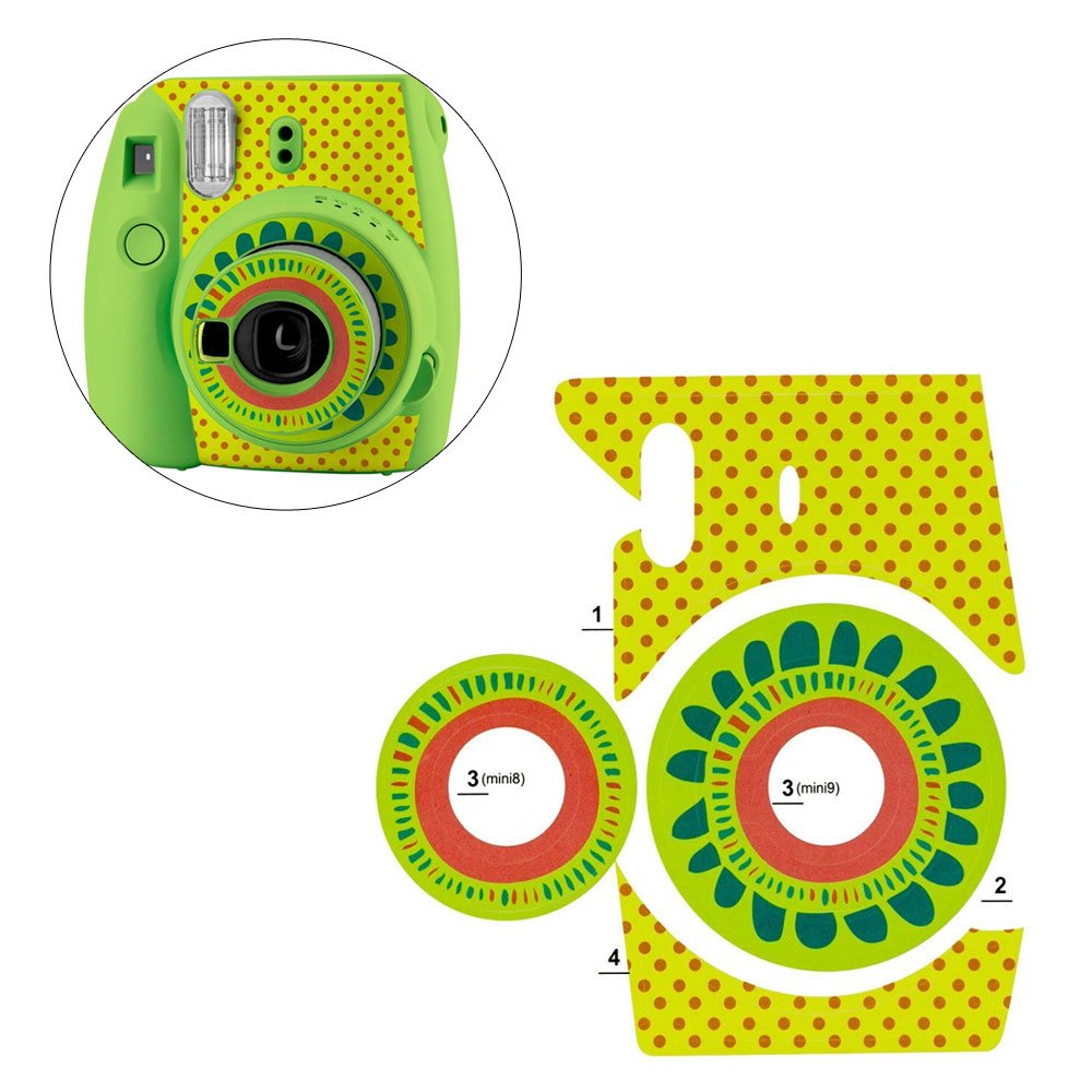 6 Decorative Camera Stickers Compatible with Your Fujifilm Mini Cameras β Color Variety: Light Blue, Pink, Purple, Turquoise, White, Yellow β Deluxe Bundle