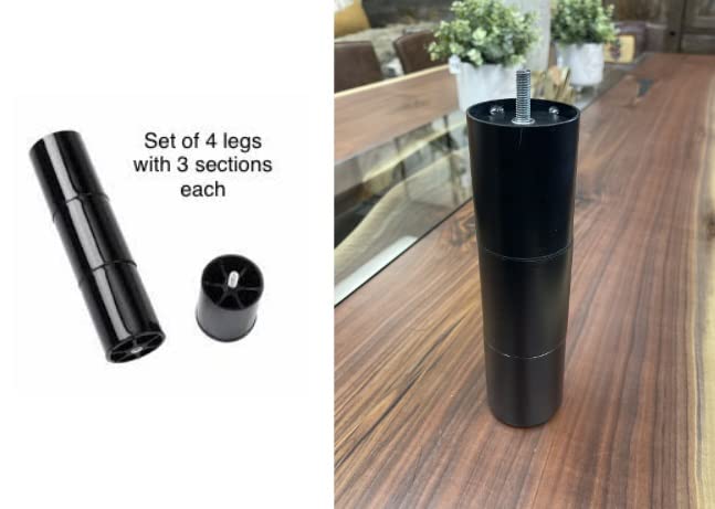 Motion Essentials Replacement Legs for Serta Perfect, Essentials, Custom, Plus, or Air Adjustable Beds (Model Specific, See Remote pics), Black, (62000085)