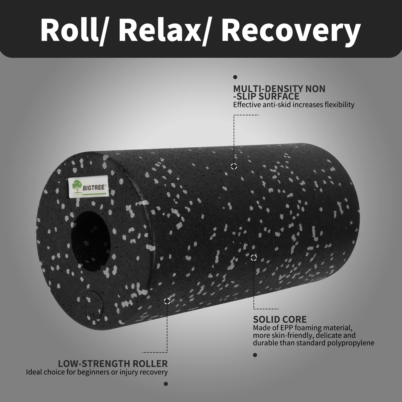4 in 1 Foam Roller Set, High Density Back Roller, Core Muscle Roller Stick, Plantar Fasciitis Ball, Peanut Massage Ball for Back Pain Whole Body Deep Tissue Muscle Pilates Physical Therapy Exercise