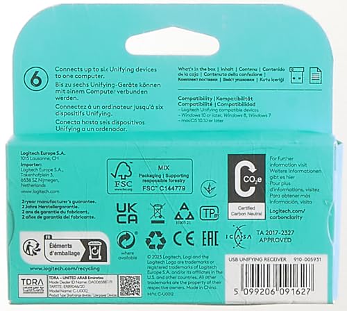 Logitech USB Unifying Receiver - Black