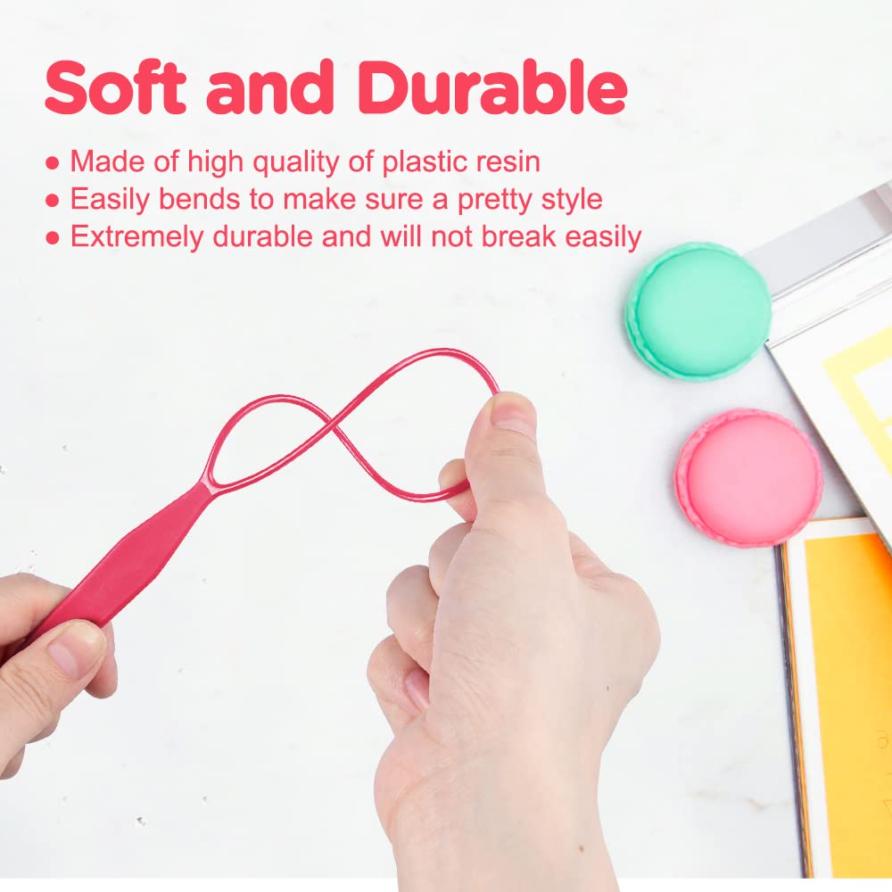 TsMADDTs Hair Braiding Tools Set, 8PCS Topsy Tail Tools, 8PCS French Centipede Braiders for French Twist Plait Ponytail, 10PCS Black Hair Ties Bulk