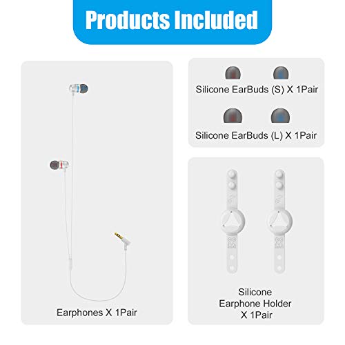 AMVR Noise Isolating Earbuds Earphones Custom Made for Meta Quest 2 VR Headset, with 3D 360 Degree Sound in-Ear Headphones and Earphone Silicone Holders (White)