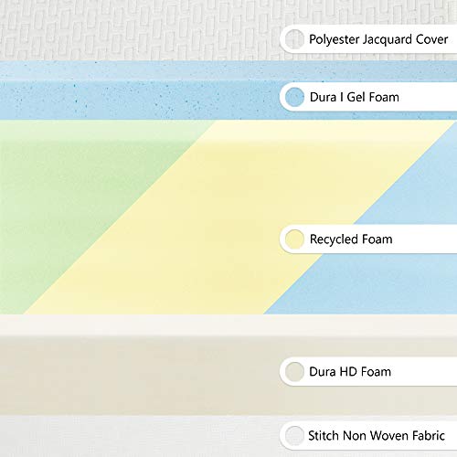 Olee Sleep 6" Firm Memory Foam Mattress, CertiPUR-US Certified, Less Pressure Points, More Support & Comfort, Twin