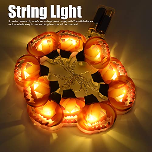 Light String, Simple Installation LED Pumpkin Light Battery Power Supply 10LED for Home for Courtyard for Garden