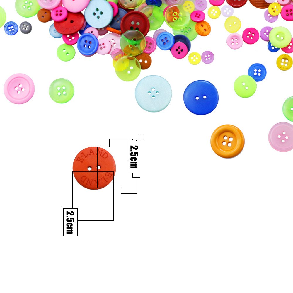 800 Pcs Assorted Sizes Resin Buttons,Round Craft Buttons for Sewing DIY Crafts,Children's Manual Button Painting
