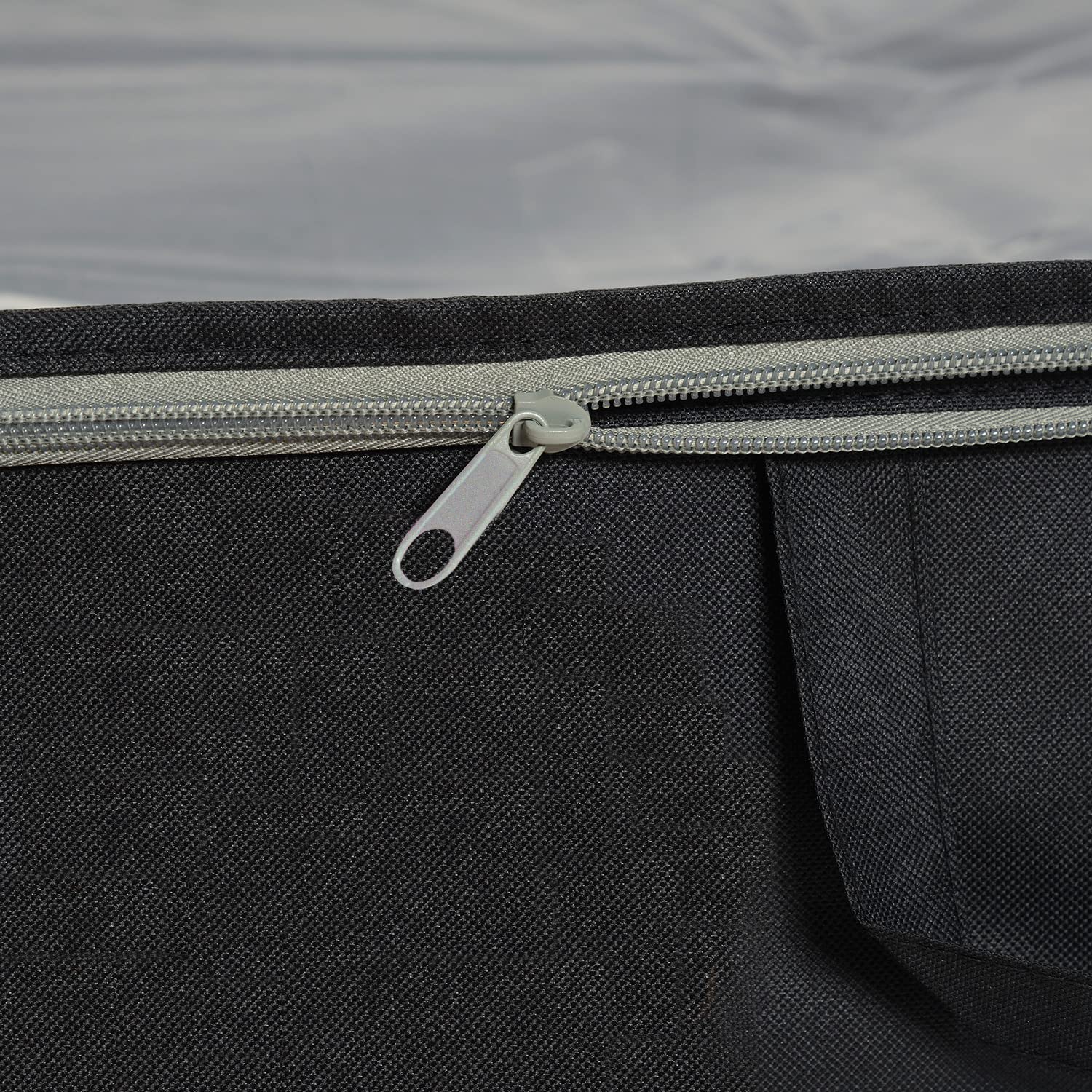 Amazon Basics Fabric Underbed Zipper Storage Bag Organizer with Handles, 30.2 Inch L X 20.1 Inch W X 5.7 Inch H (Pack Of 2), Gray