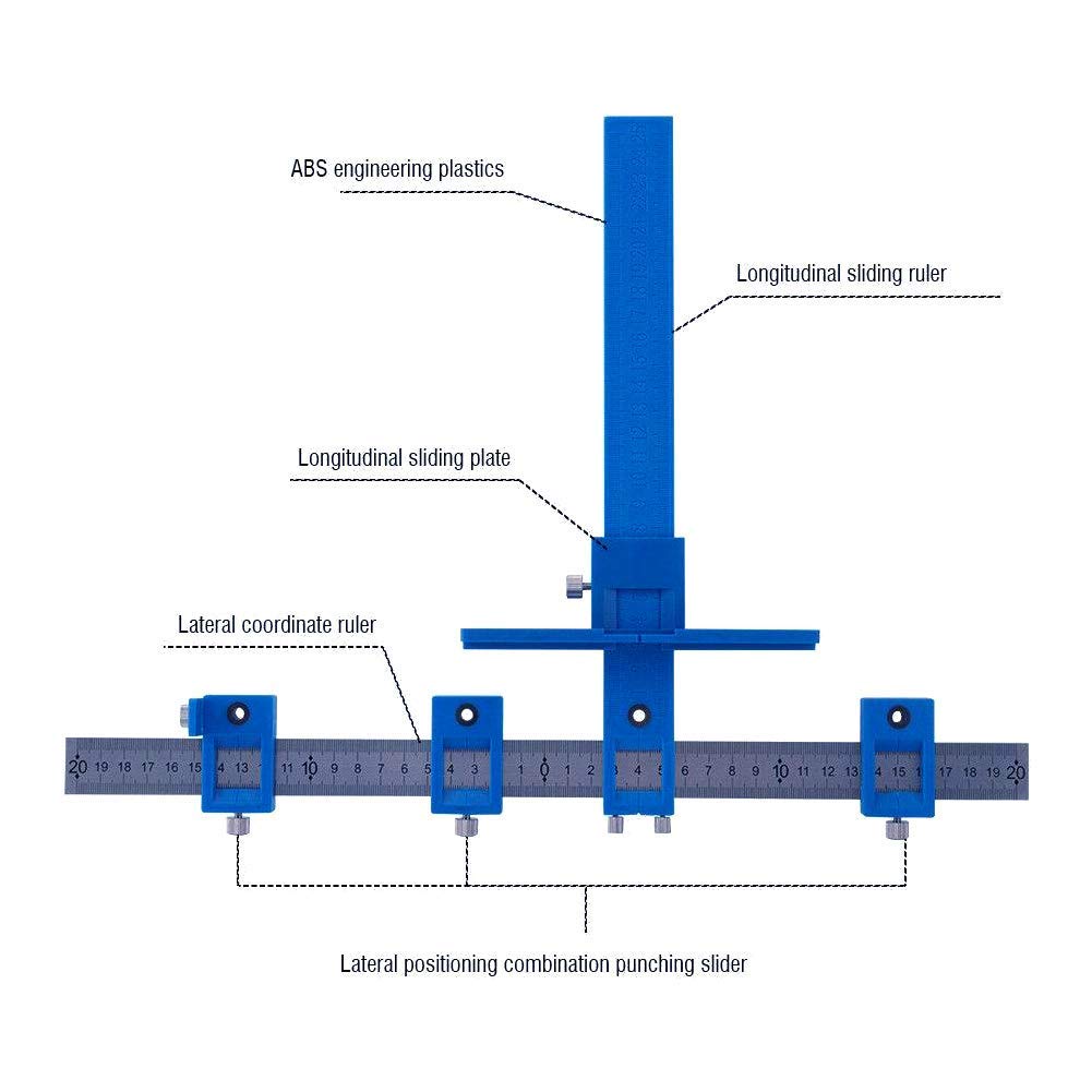 WECANDO Punch Locator Drill Guide Sleeve Cabinet Hardware Jig Wood Drilling Dowelling Hole Saw Master System for Installation of Handles, Knobs on Doors and Drawer Pull