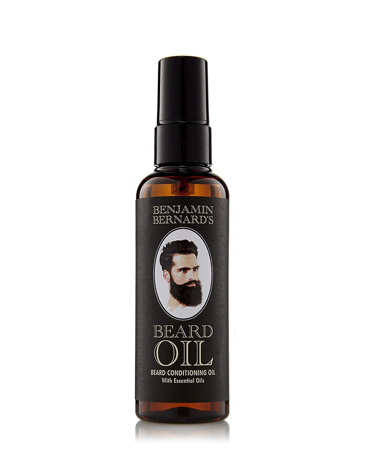 Benjamin Bernard Beard Oil - Beard Grooming Conditioner Oil for Men Encourage Healthy Beard Growth, Well-Groomed Style - Lightly Scented, Contains Jojoba, Almond Oil - Vegan Beard Care 3.38 Fl.oz