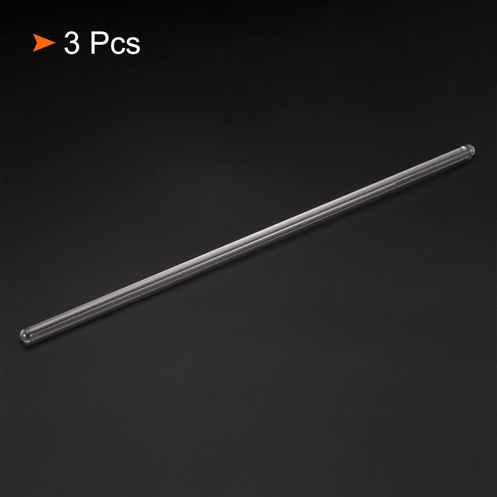 MECCANIXITY 3.3 Borosilicate Glass Stick 9.84" Length 6mm Dia Stir Rod Mixing Tools with Both Ends Round for Lab Kitchen Science 3Pcs