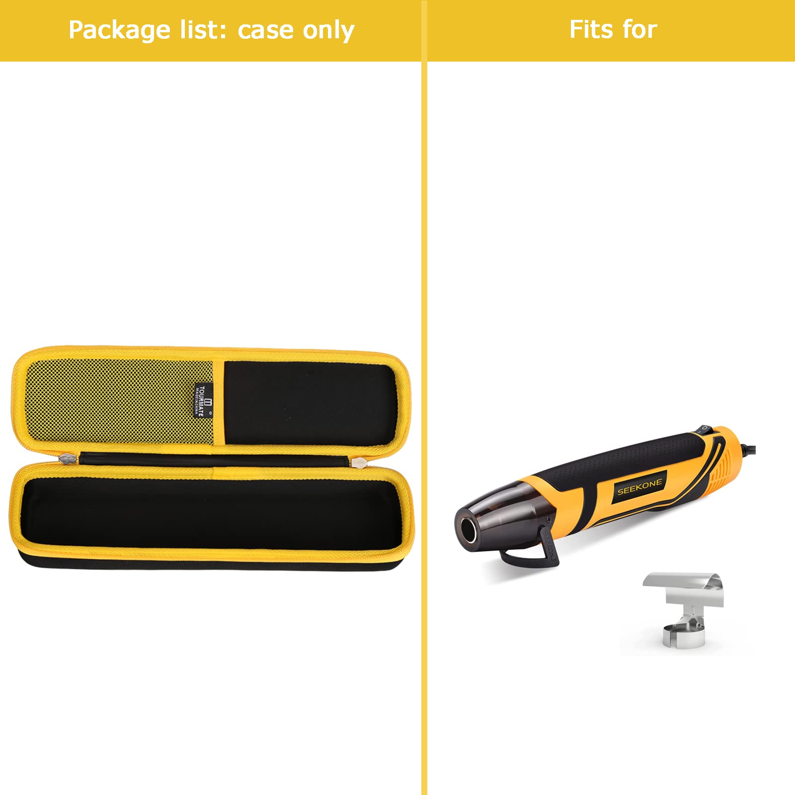 Hard Travel Case for SEEKONE Mini Heat Gun 350W 662℉ (350℃) Fast Heat Handheld Hot Air Gun Tool - Tourmate,Case Only