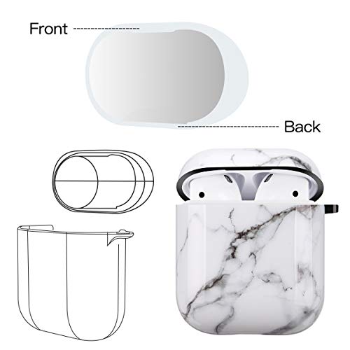 GOLINK Case for Airpods,Marble Series Protective Shockproof TPU Gel Case with Printing for Airpods 1st/2nd Charging Case(White Marble)