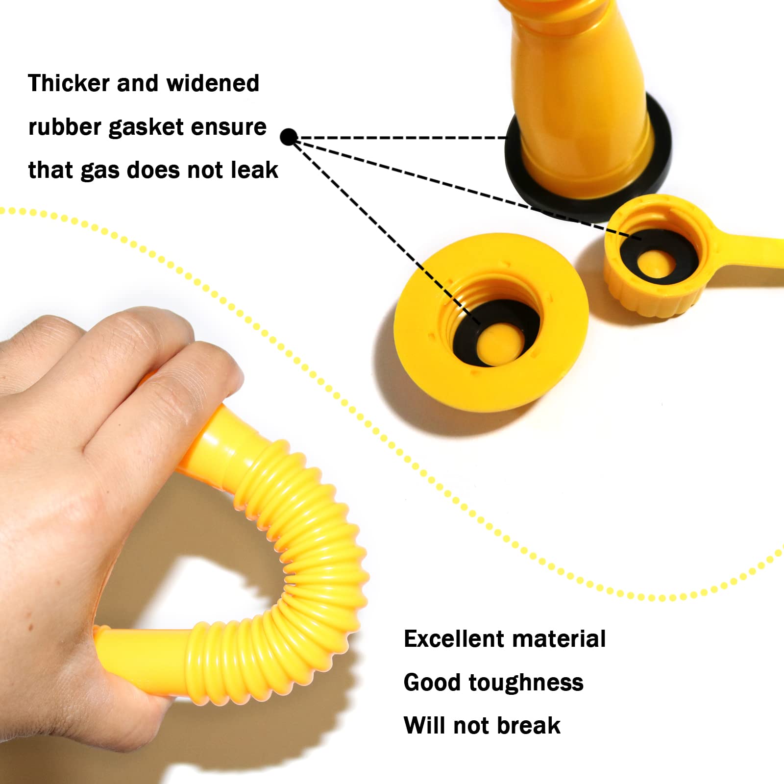 6 Kit 37PCS Gas Can Spout Replacement Set, Gas Can Nozzle 5 Gal ,6 Bendable Tubes,6 Screw Collar Coarse Thread &6Fine Thread-Fits Most of The Cans,6 Threaded caps,6 Vent Caps 1 Drill Lid (37)