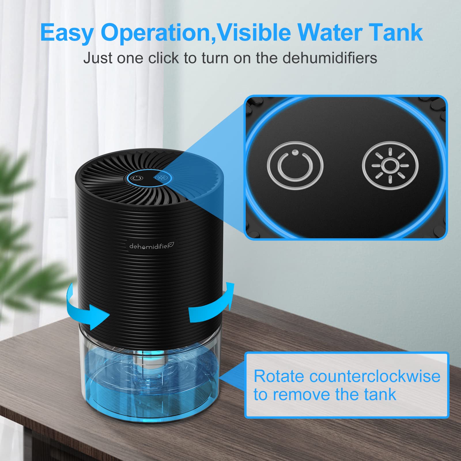 26OZ Small Dehumidifiers for Bedroom, Mini Dehumidifier for 1200 Cubic Feet Home, Dehumidifier small Quiet with Auto Shut Off for Bathroom,Closet,RV