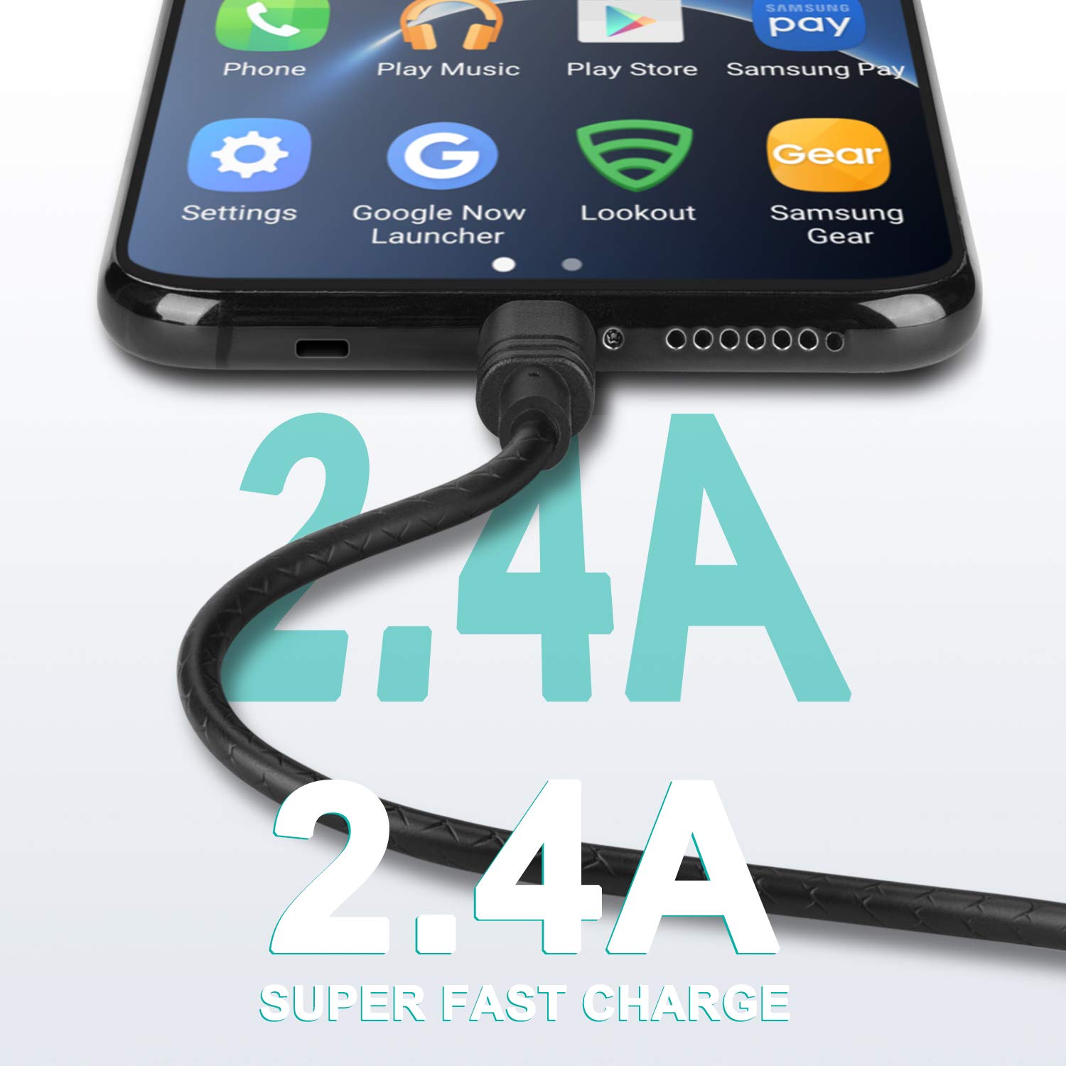 3ft Android Charger Cable, CyvenSmart 5-Pack 3 foot Micro USB Cable Cord Fast Charging Phone Charger for Samsung Galaxy J3 J7 S6 S7 Edge, Tablet, LG stylo 2/3 LG G3 G4 K30 K20 Plus, Kindle Fire 7 8 10