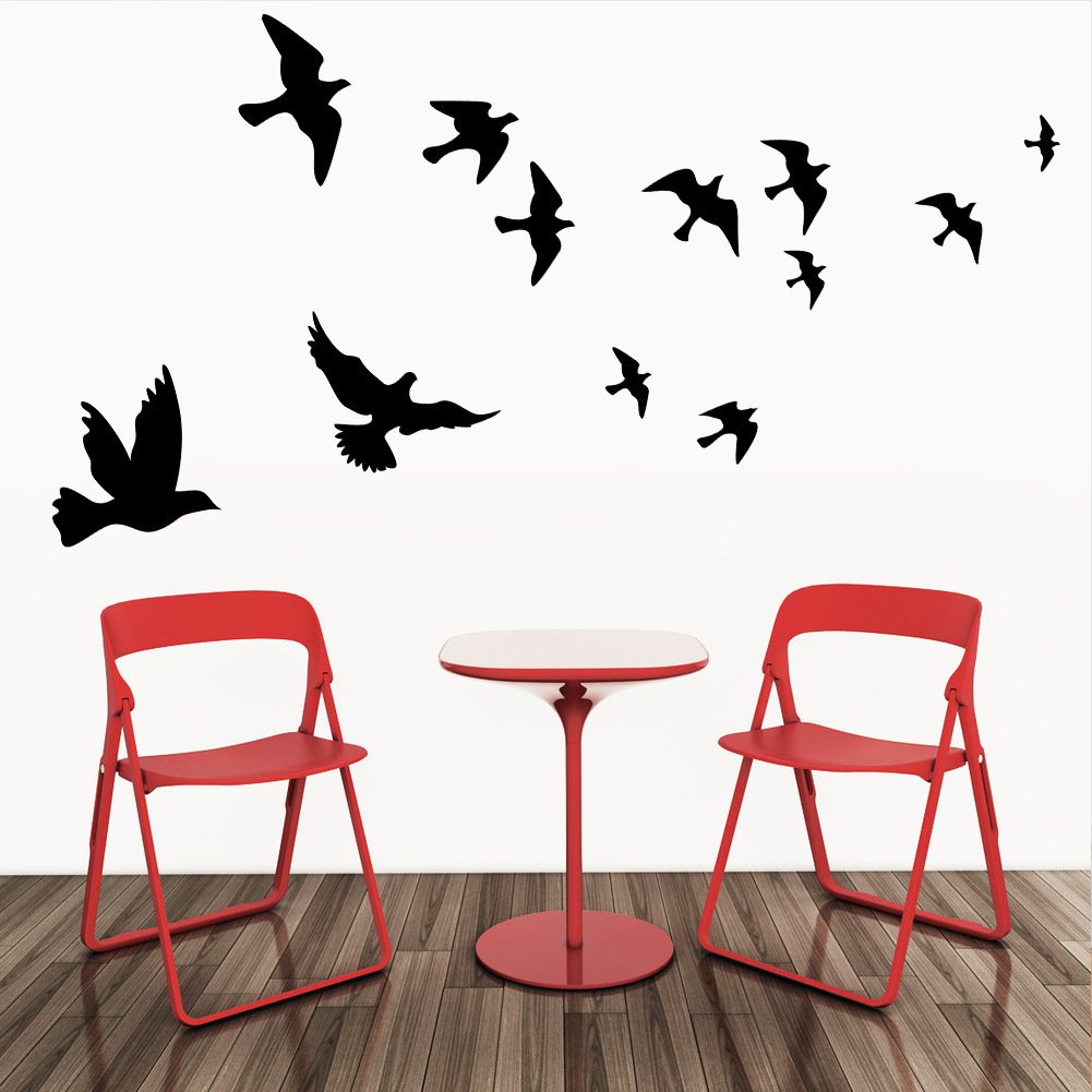 Flying Black Bird Flying High to Sky 3D Removable Vinyl Wall Decals Mural for Nursery Bedroom Tree Wall Decoration