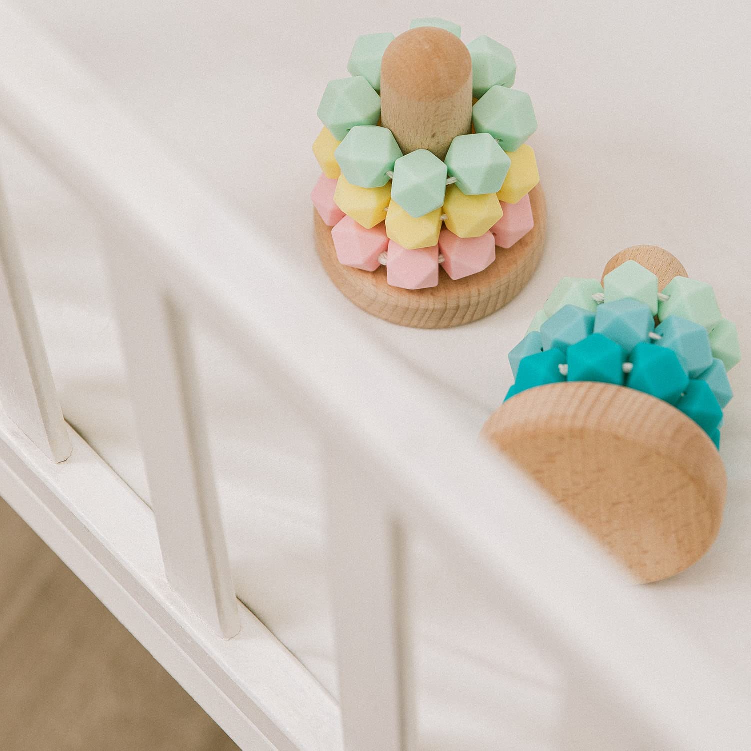 Baby Stacking Toys Silicone Stacking Ring Stacker Toddler Teething Toy Montessori Senses Educational Learning