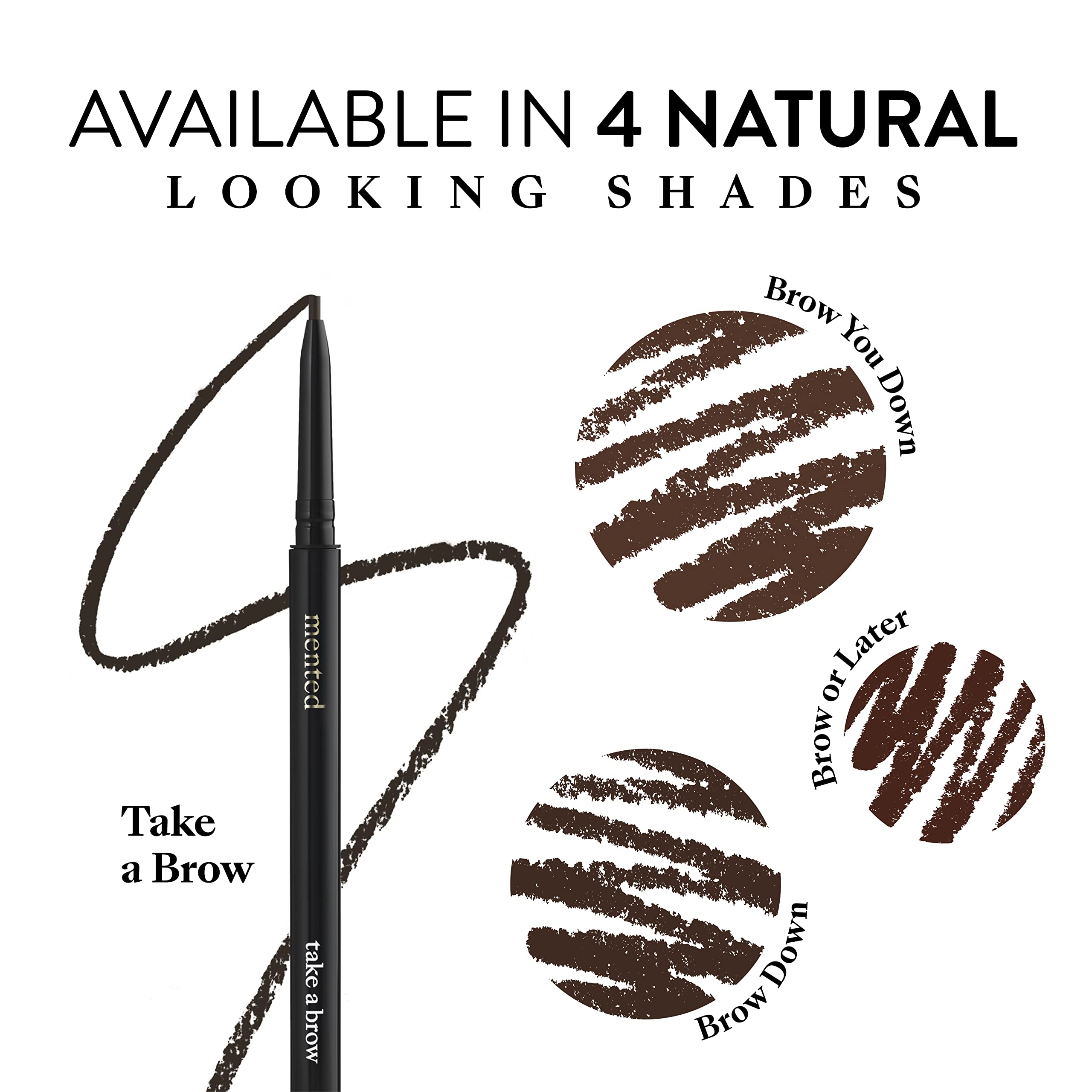 Waterproof Eyebrow Pen with Brush, Brow Pencil & Lash Spoolies for Eyelash Extensions, Eye Brow Pencils for Women, Eyelash Brush & Spoolie Combo, Eyebrow Makeup Tool Set, Take A Brow (Black Brown)