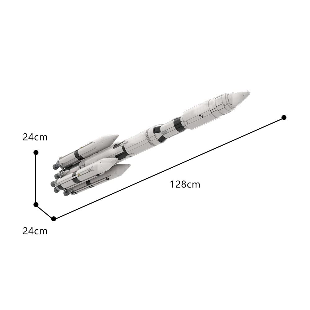 5389 Pieces MLV Saturn V-25-L Building Set, Launch Vehicle Saturn MLV 5-25L Model Rocket Building Toy Set for Adults, Compatible with NASA Apollo Saturn V 92176/21309 Outer Space Rocket Building Kit