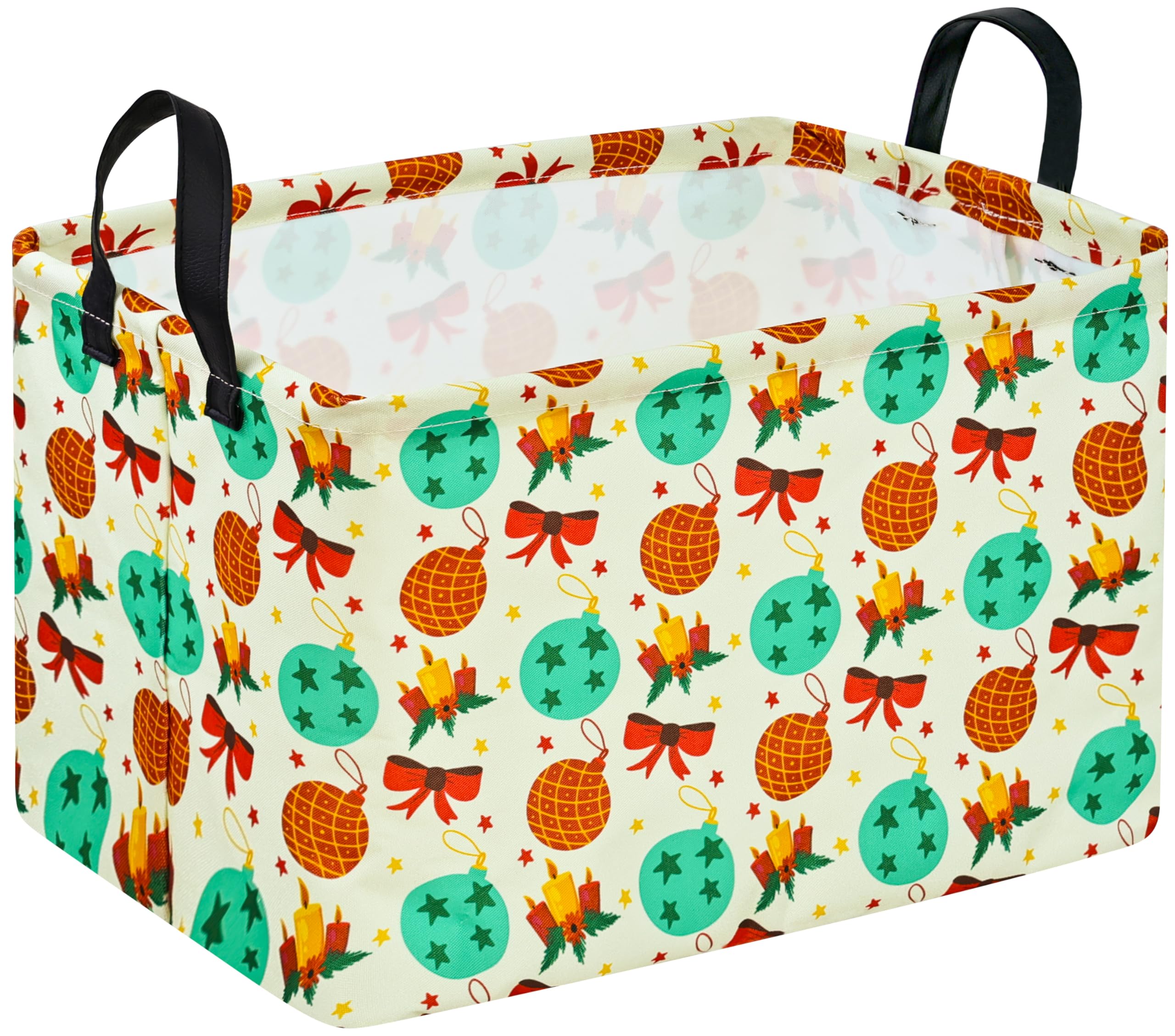 ACMUUNI Rectangle Happy Halloween Witch Pattern Kids Gift Storage Basket Organizer Basket Collapsible Shelf Basket with handle for Nursery Laundry Basket for Kids