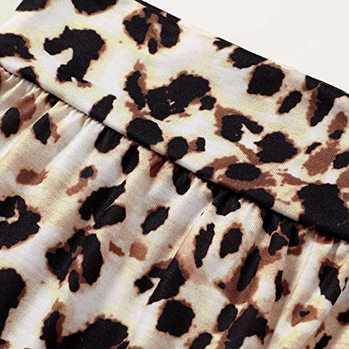 Tiny Cutey Newborn Baby Girl Clothes T-shirt Top Leopard Pant with Headband 3PCs Summer Clothes Set (White-Sassy, 18-24 Months)
