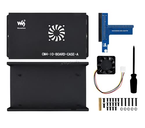 XYGStudy Metal Box (A) Designed for Raspberry Pi Compute Module 4 IO Board, Comes with Cooling Fan, to Build Your Own Raspberry Pi CM4 Mini PC Easily (CM4-IO-BOARD-CASE-A)