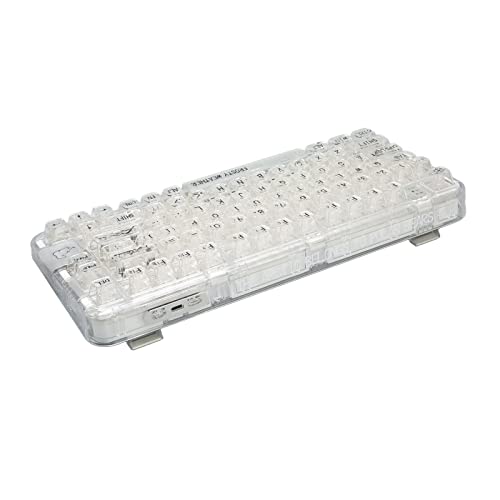 Acogedor 80 Keys Mechanical Gaming Keyboard with Transparent Case, Type C Wired, for Bluetooth and 2.4GHz Wireless Connection, Gasket Structure, for Win, for OS X, for iOS, for Android