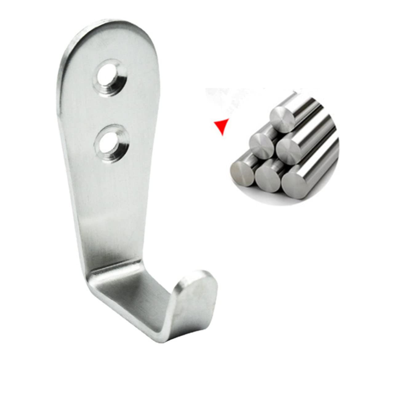 szhdxsyyxgs Wall Hooks ,10 Pcs,Coat Hooks, Stainless Steel Hook, Garage, Luggage Key Hook, Bathroom Kitchen Dining Room,Heavy Duty, Indoor and Outdoor Hooks (Silver)