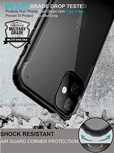ZILLKO Compatible with iPhone 11 Case - Military Grade Drop Protection - Shockproof Phone Armor - Scratch Resistant - Lightweight - Slim Protective - Hybrid Case Designed for iPhone 11 6.1" - Black