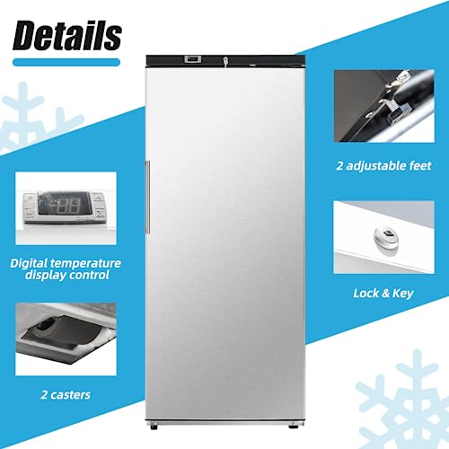 BLUELINETECH 30" Commercial Refrigerator with Single Solid Door, 18.6 cu.ft Stainless Steel Reach-in Refrigerator
