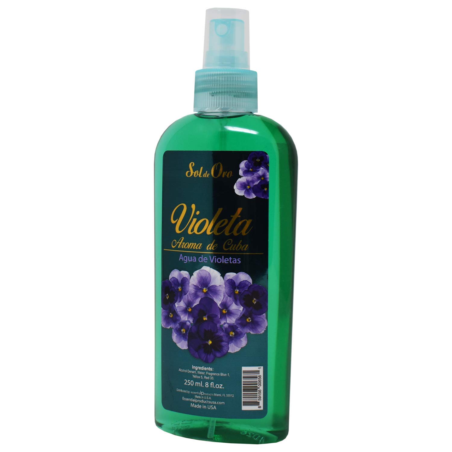 Sol de Oro Violeta Aroma de Cuba Agua de Violetas - Violet Water Spray Fragrance of Cuba 8oz