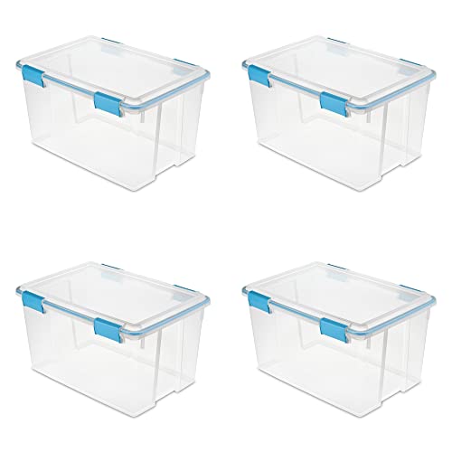 54 Qt Gasket Box Plastic,Set of 4,Heavy-Duty Gasketed Storage Box Set - Protect and Store Your Items in Style,Made from durable plastic