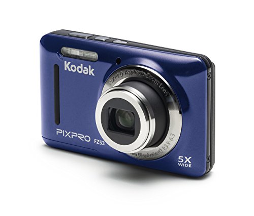 Kodak FZ53-BL Point and Shoot Digital Camera with 2.7" LCD, Blue (Renewed)