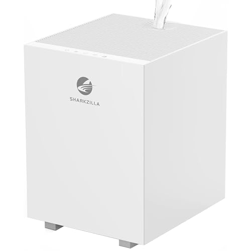 SHARKZILLA Evaporative Humidifiers for Bedroom, 1.3Gallon No Mist Humidifiers for Baby, Top Fill Air Humidifier with Filter, Timer, Quiet